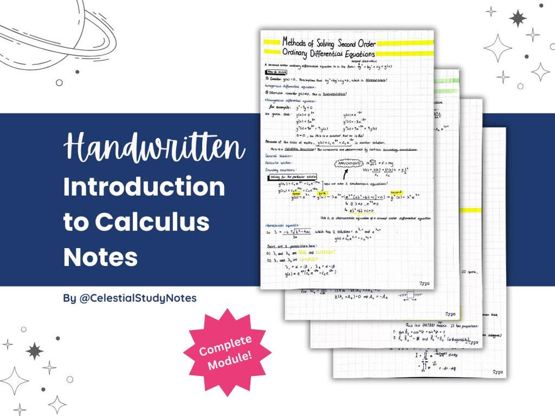 Introduction to Calculus Notes | University Physics Notes - Etsy