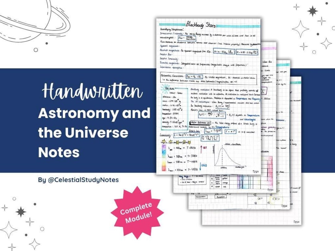 Astronomy Notes | University Physics Notes - Etsy
