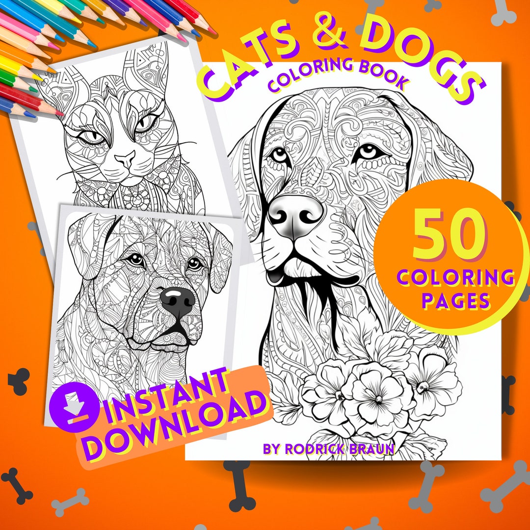 50 Mandalas to Color PDF Download Dog and Cat Art Animal Mandalas ...