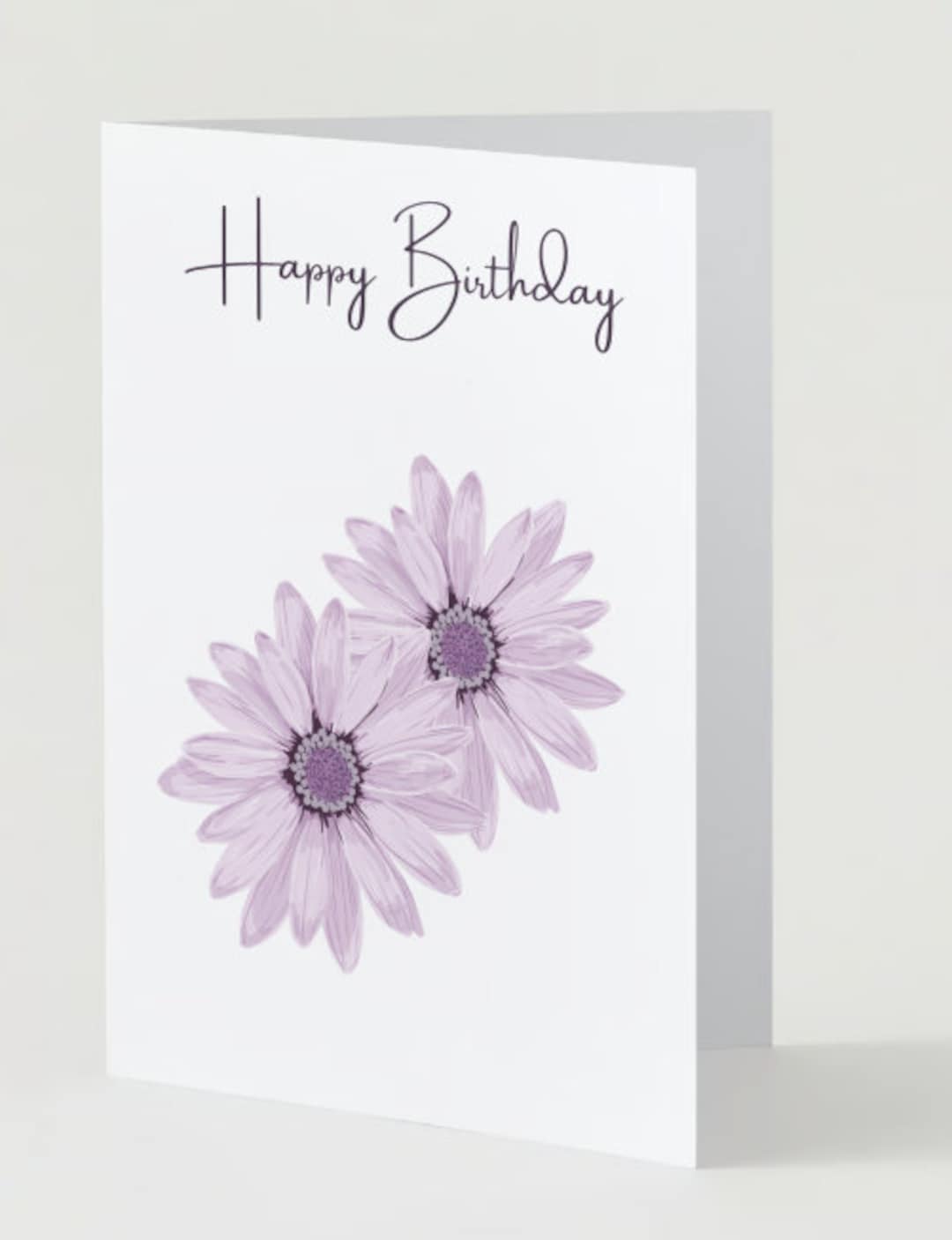 Happy Birthday Purple Themed Rear Full Color - Printable Card - Etsy