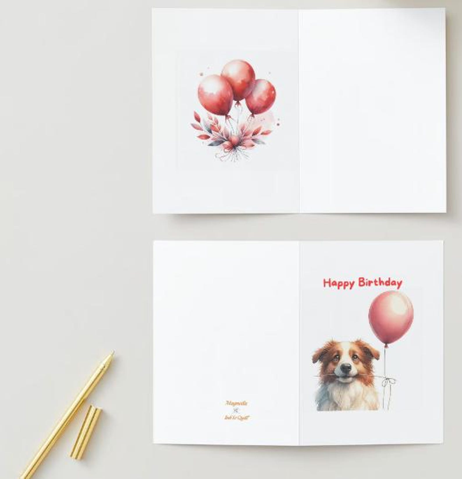 Printable Birthday Card | Adorable Dog Holding Balloons | Download and ...