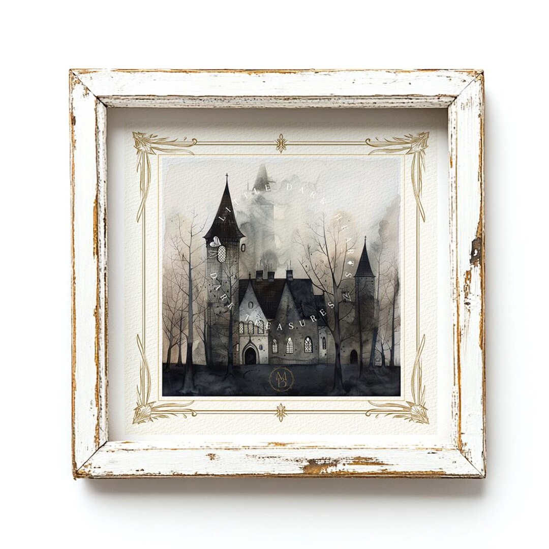 Haunted Monastery - Gothic Castle Art Print - Dark Fairy Tale Digital ...