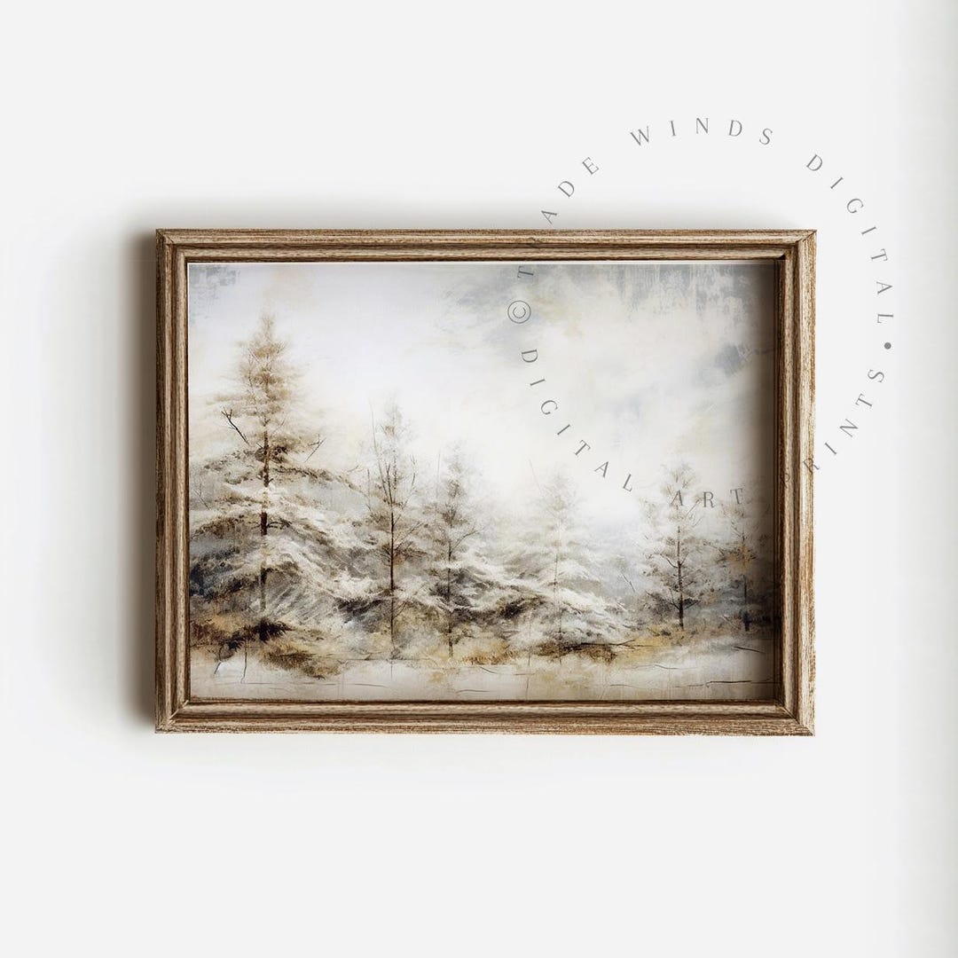 Snowy Landscape Digital Download, Winter Wall Art, Printable Snowscape ...