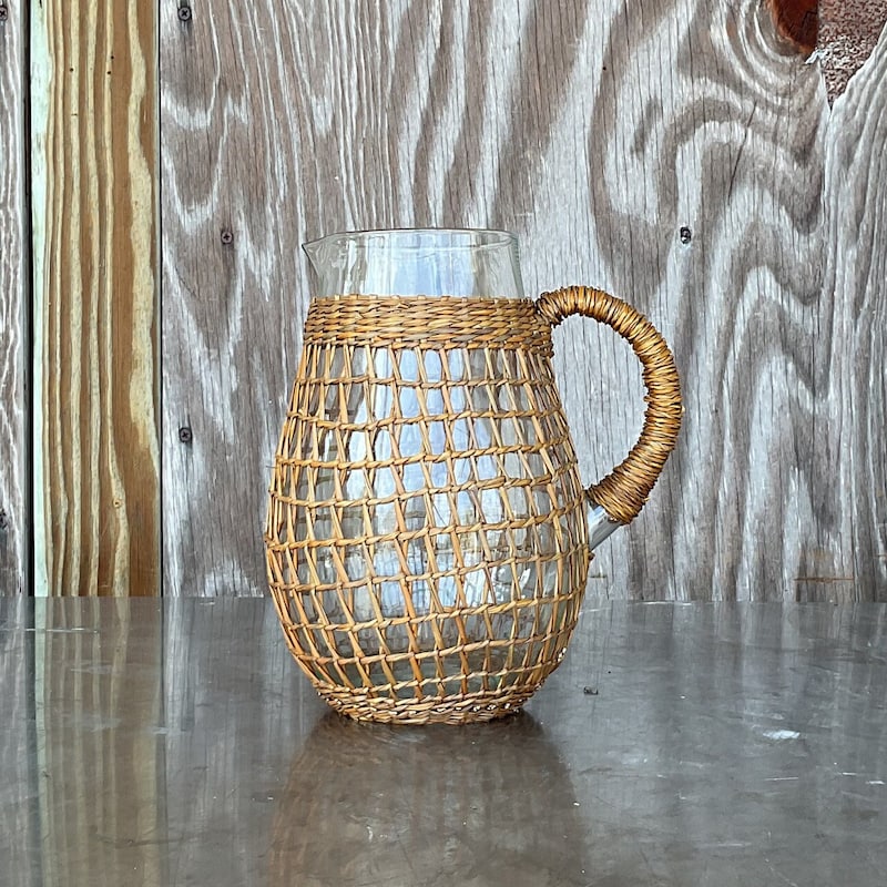 Wicker Pitcher - Etsy