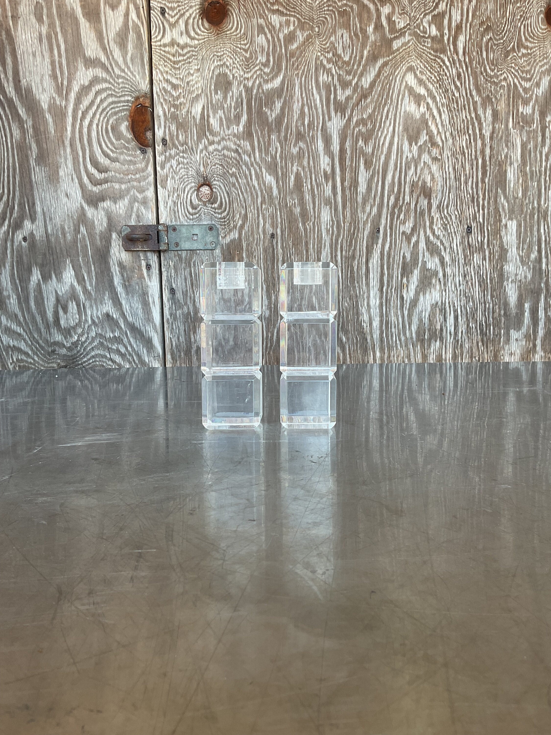 Vintage Lucite Cubist Candle Holders Pair - Etsy