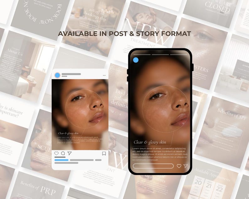 Med Spa Canva Templates Bundle | Instagram Post & Story Templates ...