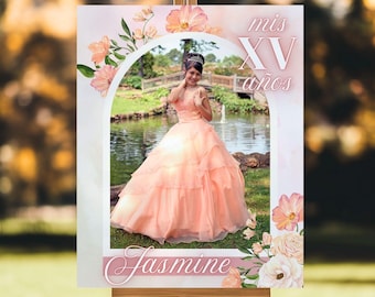 Quinceañera Photo Welcome Sign, Personalized Mis Quince Foamcore, PVC ...