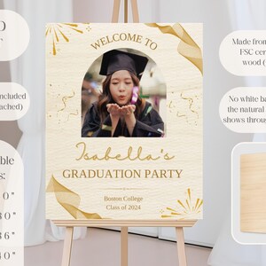Graduation Party Welcome Sign, Class of 2025 Acrylic Graduation Poster ...