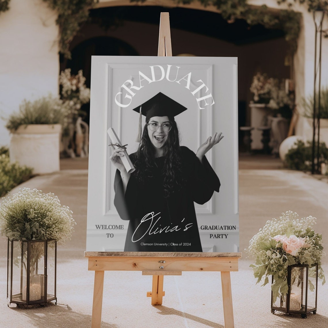 Graduation Party Welcome Sign, Class of 2024 Acrylic Graduation Poster ...