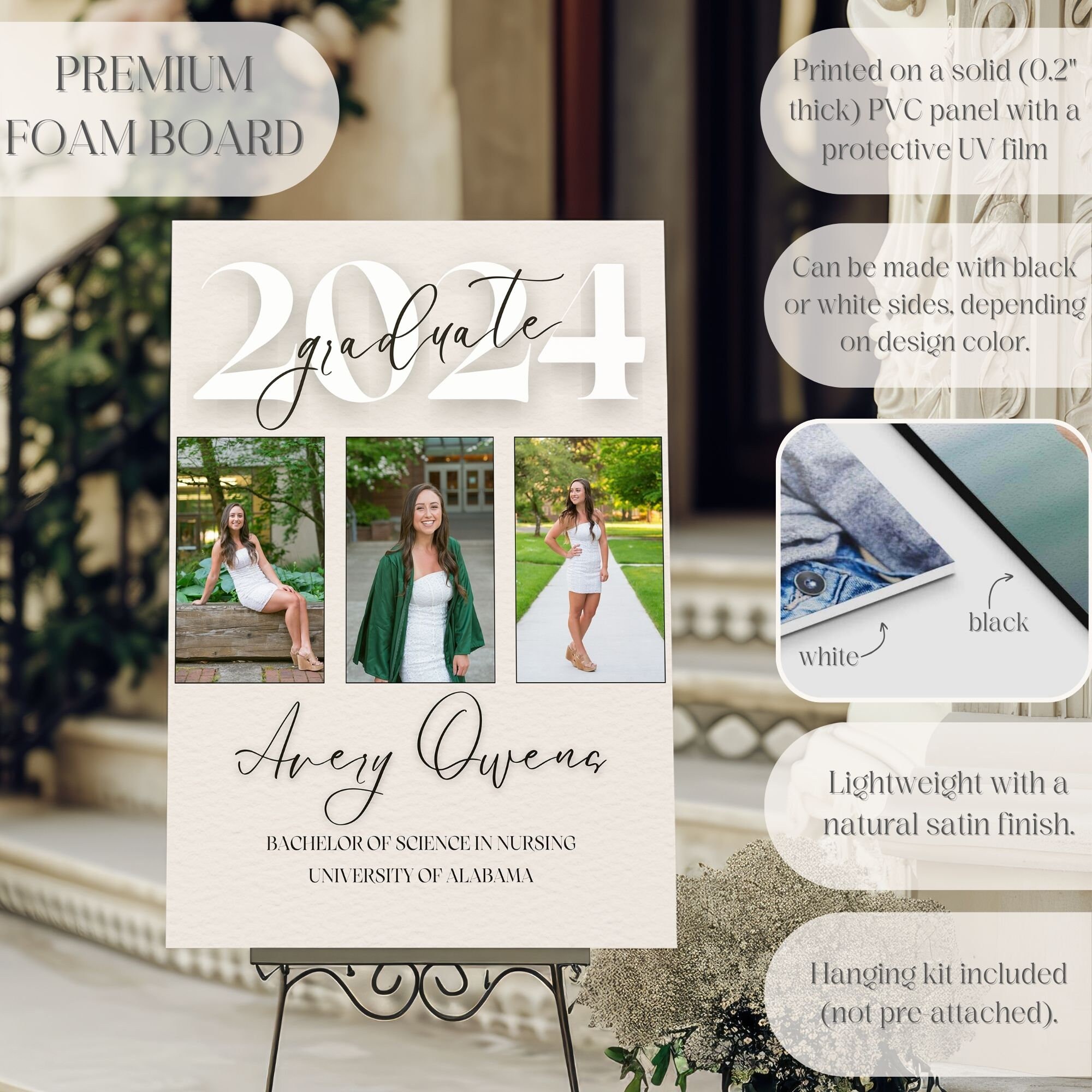 Graduation Party Welcome Sign, Class of 2024 Acrylic Graduation Poster ...