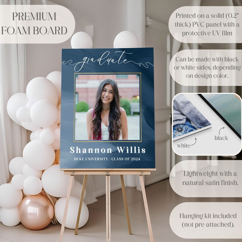 Graduation Party Welcome Sign, Class of 2024 Acrylic Graduation Poster ...