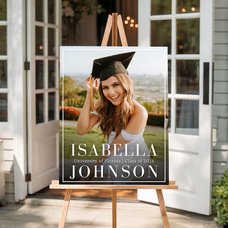 Graduation Welcome Sign With Photo, Class of 2026 College Graduation ...