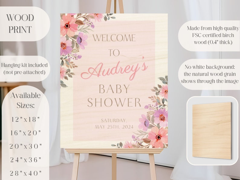 Personalized Acrylic Baby Shower Sign, Custom Foam Board Baby Shower ...
