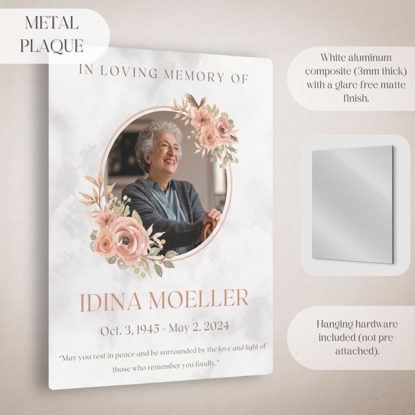 Celebration of Life Poster With Photo, Acrylic Memorial Sign, Funeral ...