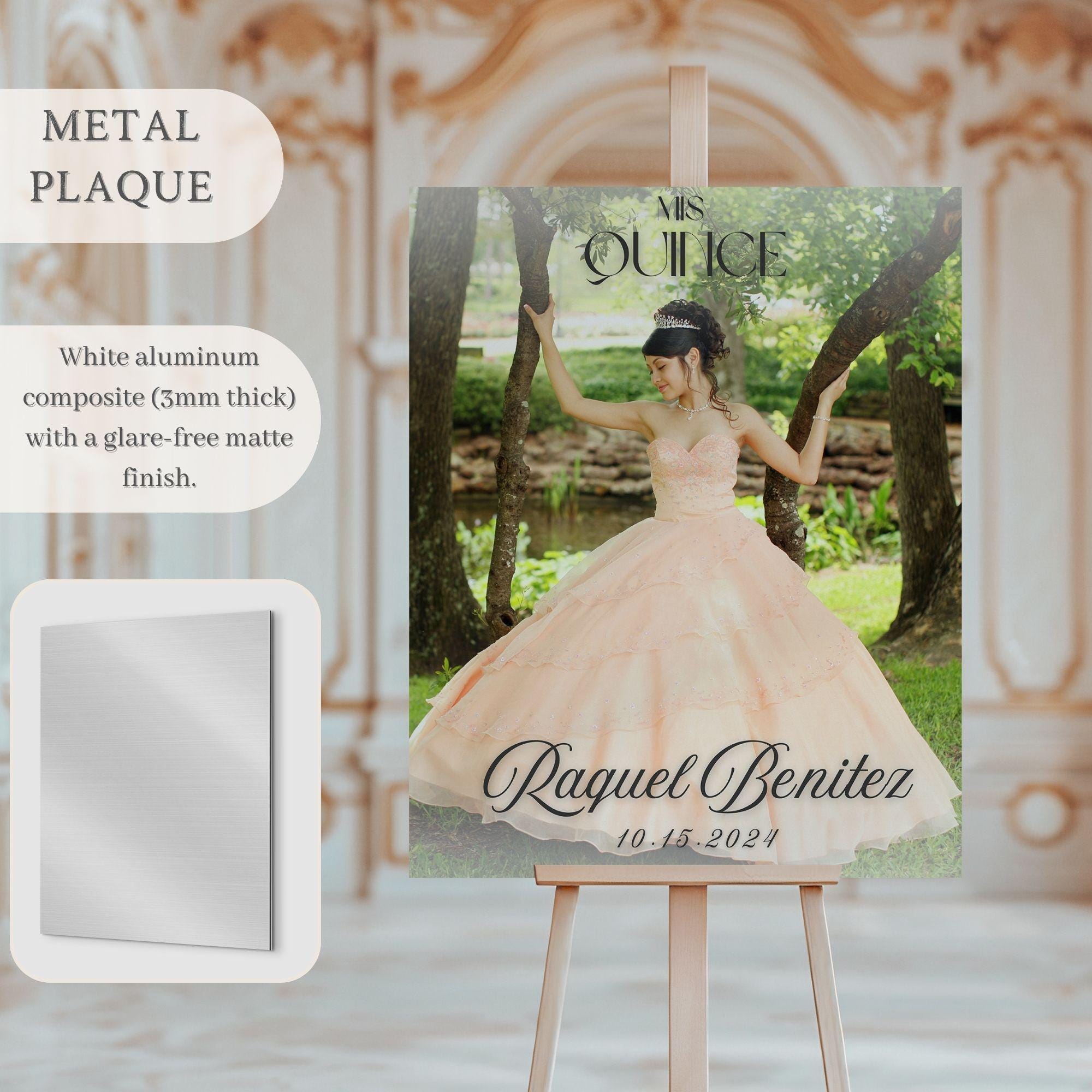 Custom Photo Quinceañera Welcome Sign, Personalized Mis Quince Años ...