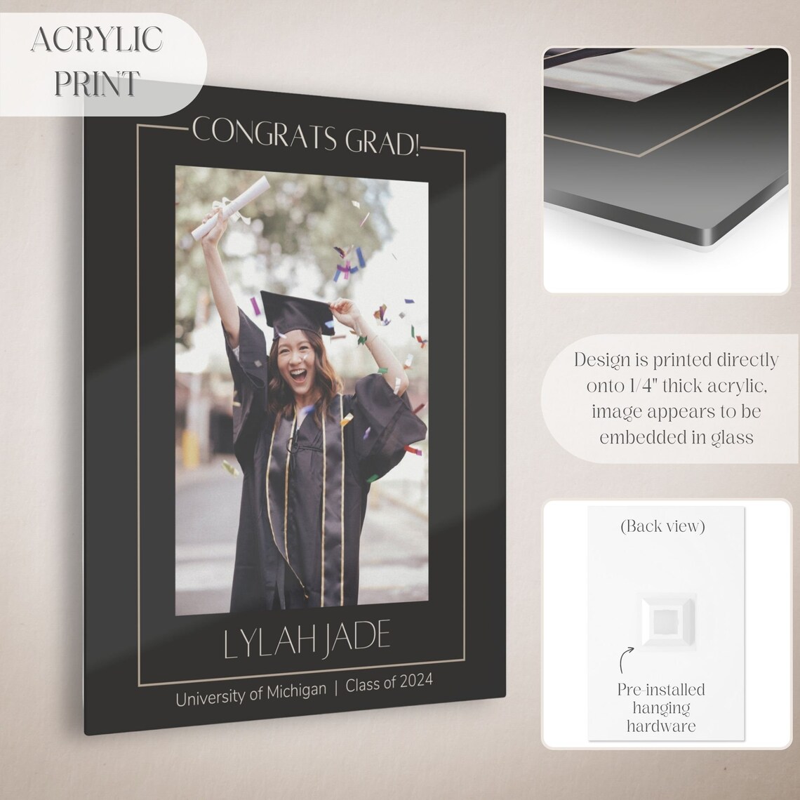 Graduation Party Welcome Sign, Class of 2024 Acrylic Graduation Poster ...