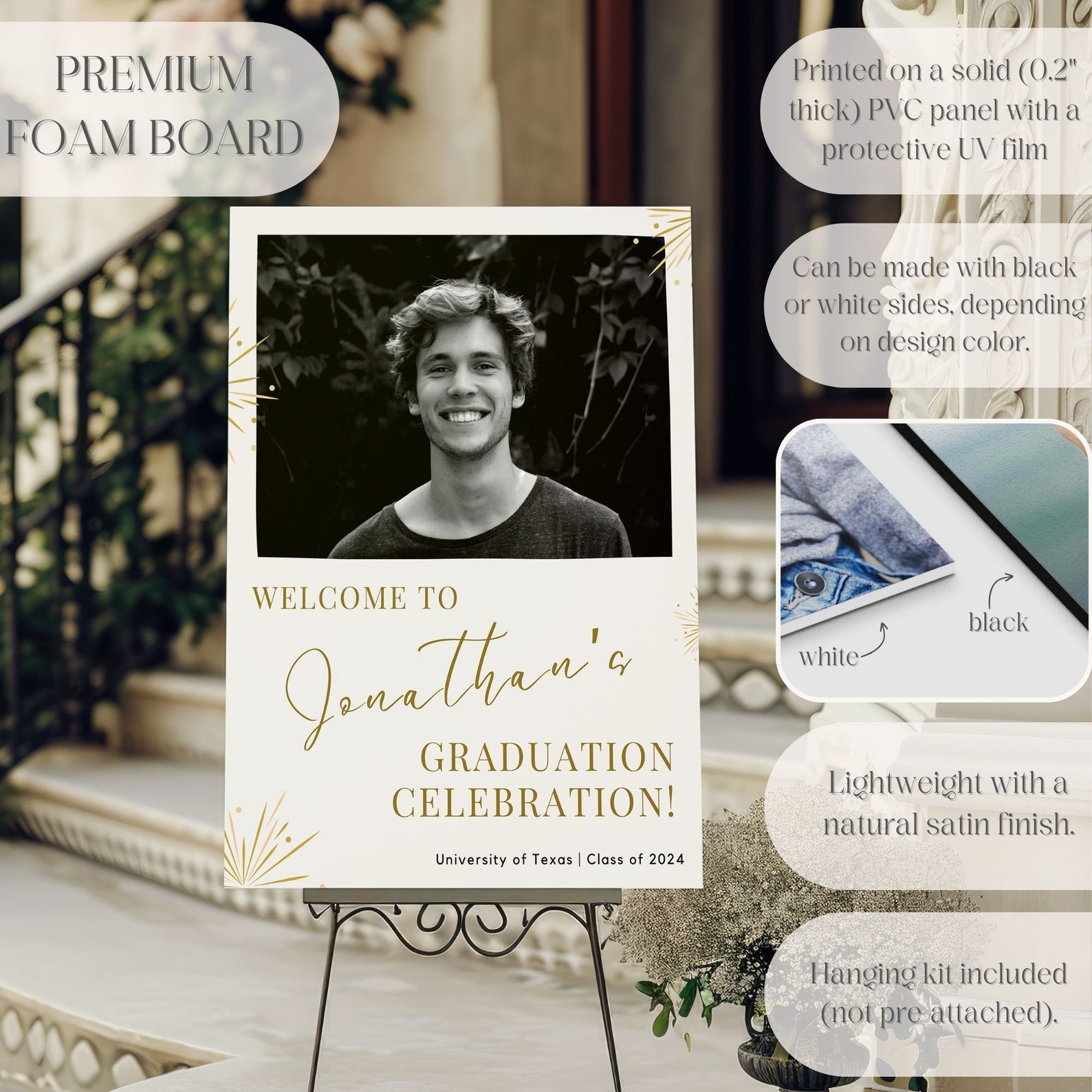 Custom Acrylic Graduation Party Welcome Sign With Photo, Class of 2024 ...