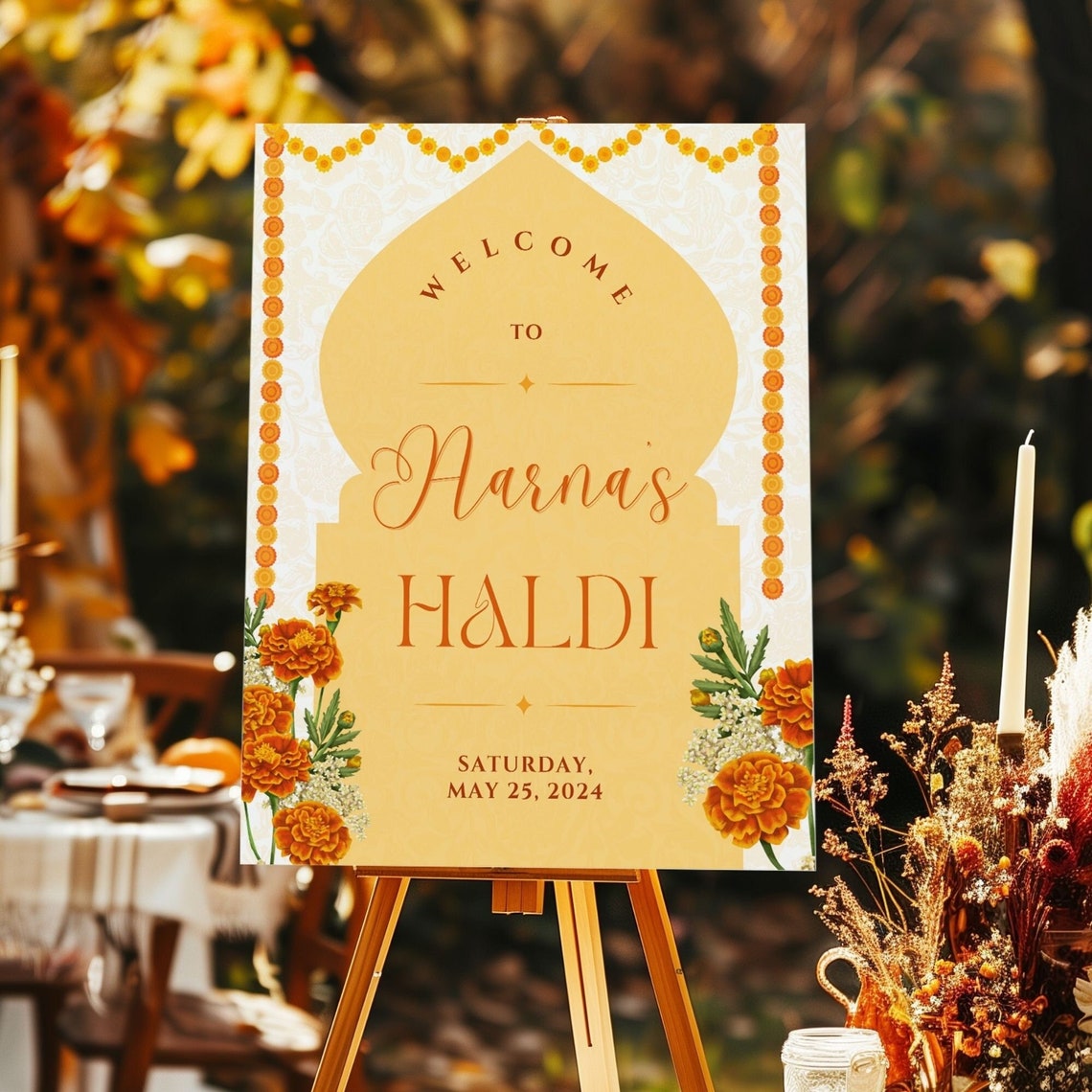 Indian Wedding Sign, Mehndi Decor, Sangeet Welcome Sign, Haldi Welcome ...