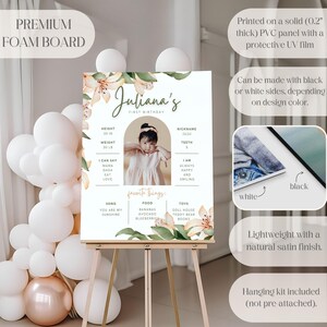 First Birthday Photo Welcome Sign, Custom Photo 1st Birthday Sign, Baby ...