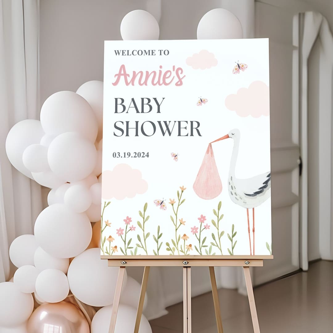 Personalized Acrylic Baby Shower Sign, Custom Baby Shower Welcome Sign ...
