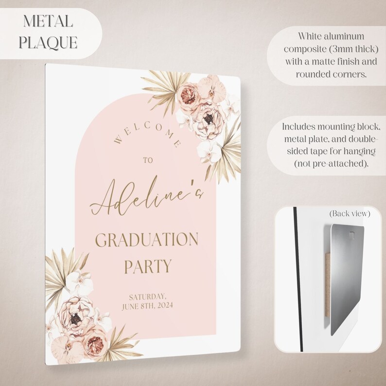 Acrylic Graduation Party Welcome Sign, Class of 2024 Graduation Poster ...