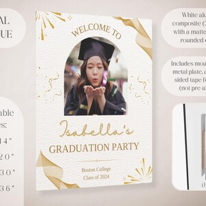 Graduation Party Welcome Sign, Class of 2025 Acrylic Graduation Poster ...