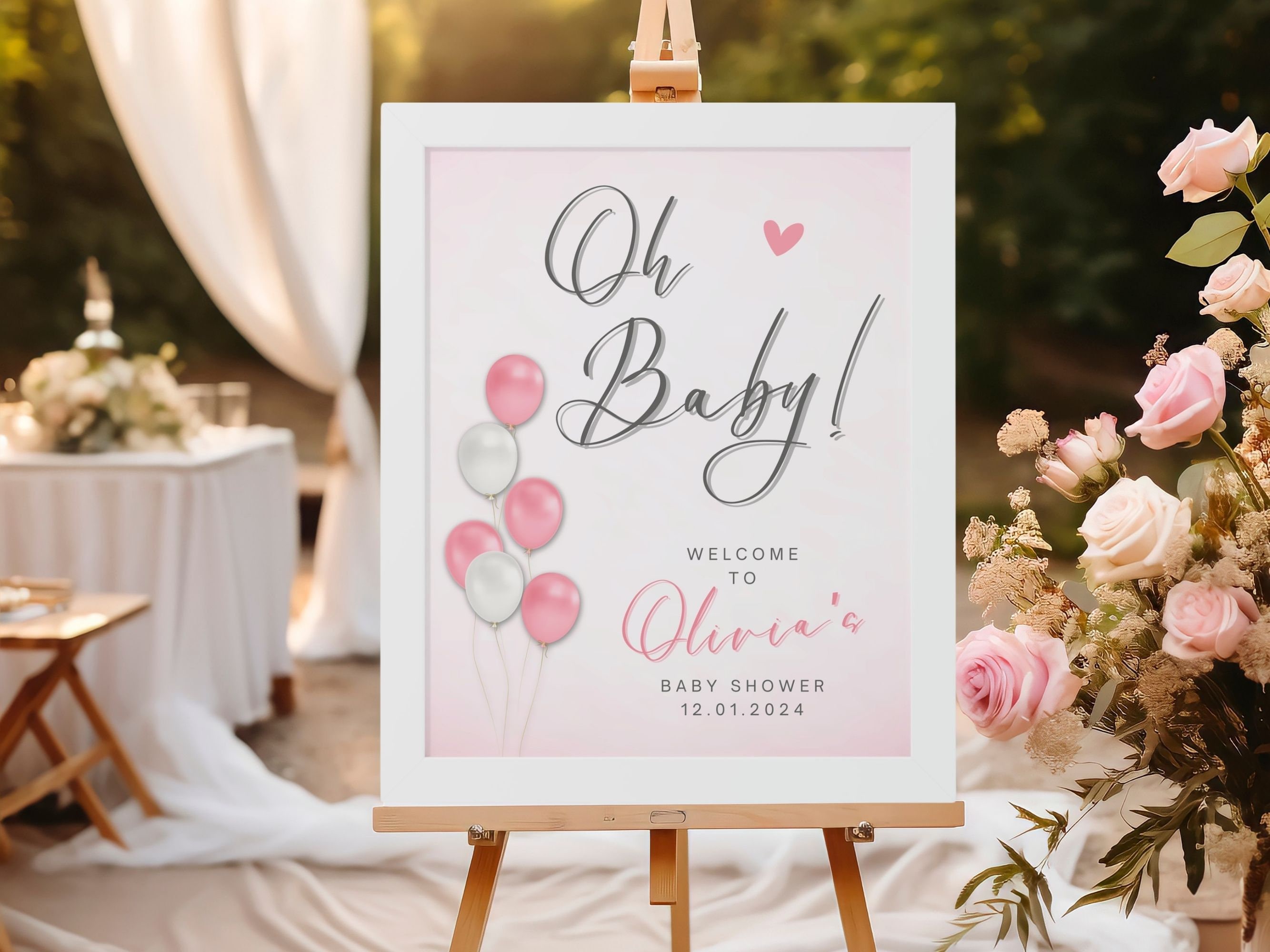 Personalized Acrylic Baby Shower Sign, Custom Baby Shower Welcome Sign ...