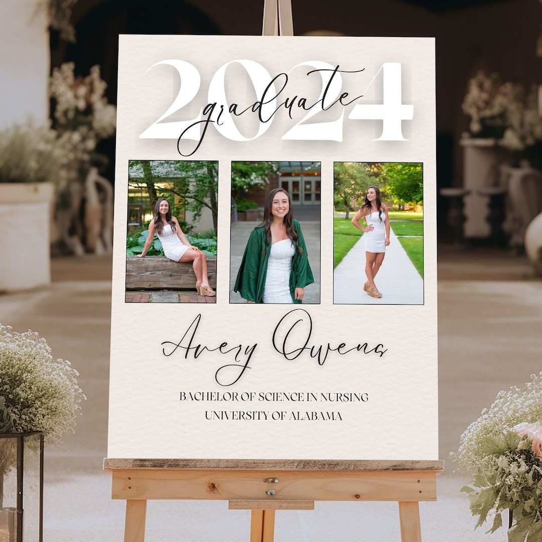 Graduation Party Welcome Sign, Class of 2025 Acrylic Graduation Poster ...