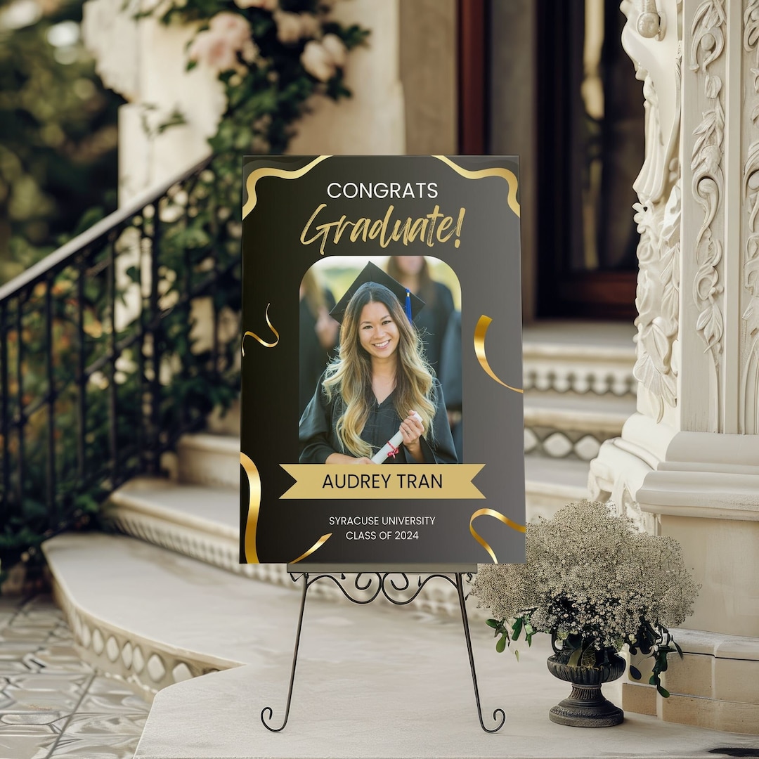 Graduation Party Welcome Sign, Class of 2025 Acrylic Graduation Poster ...