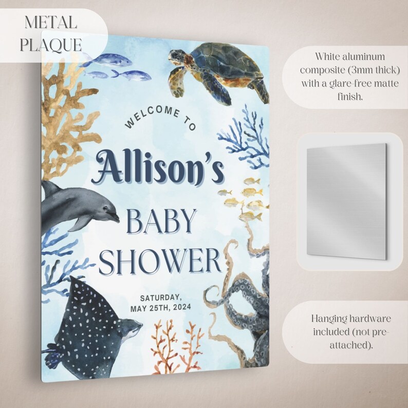 Ocean Acrylic Baby Shower Sign, Custom Foam Board Baby Shower Welcome ...