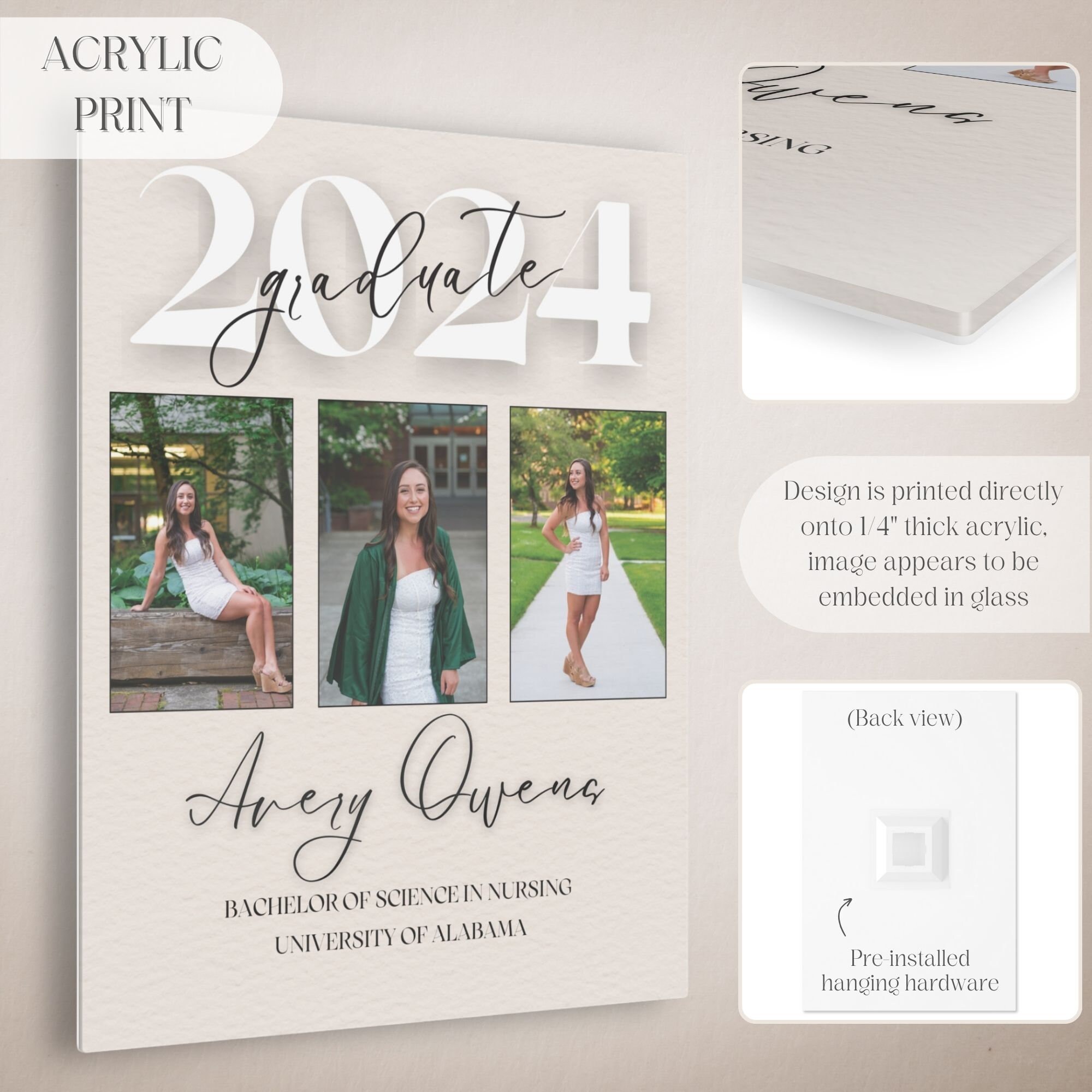 Graduation Party Welcome Sign, Class of 2024 Acrylic Graduation Poster ...