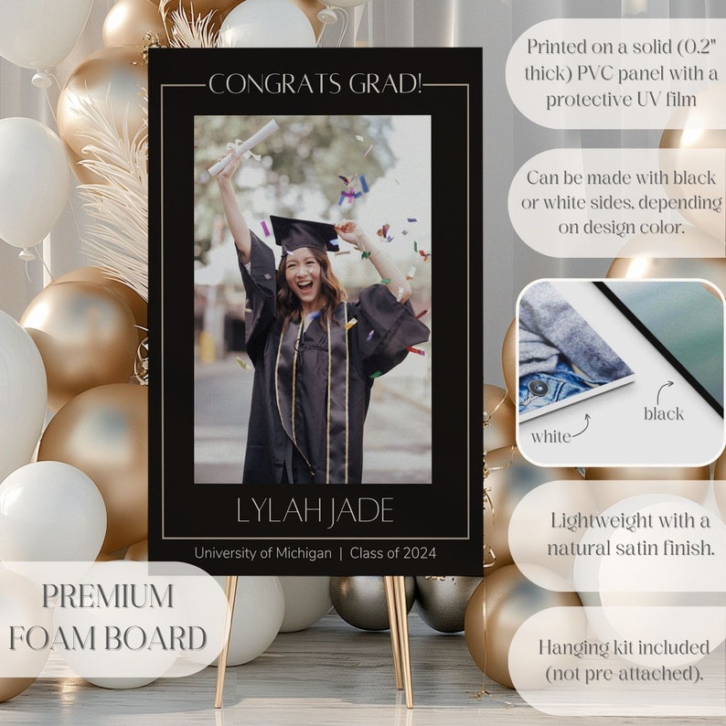 Graduation Party Welcome Sign, Class of 2024 Acrylic Graduation Poster ...