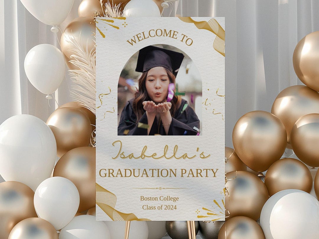 Graduation Party Welcome Sign, Class of 2025 Acrylic Graduation Poster ...