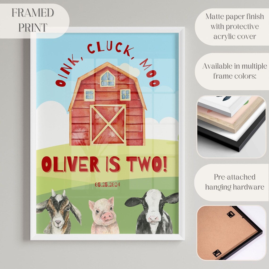 Farm Birthday Acrylic Welcome Sign, Farm Animal Birthday Sign, Toddler ...
