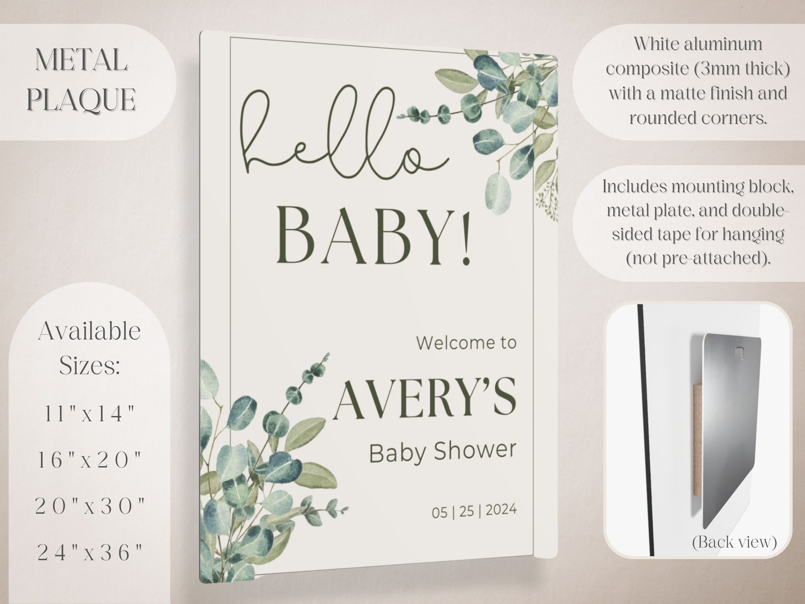 Gender Neutral Baby Shower Sign, Custom Foam Board Baby Shower Welcome ...