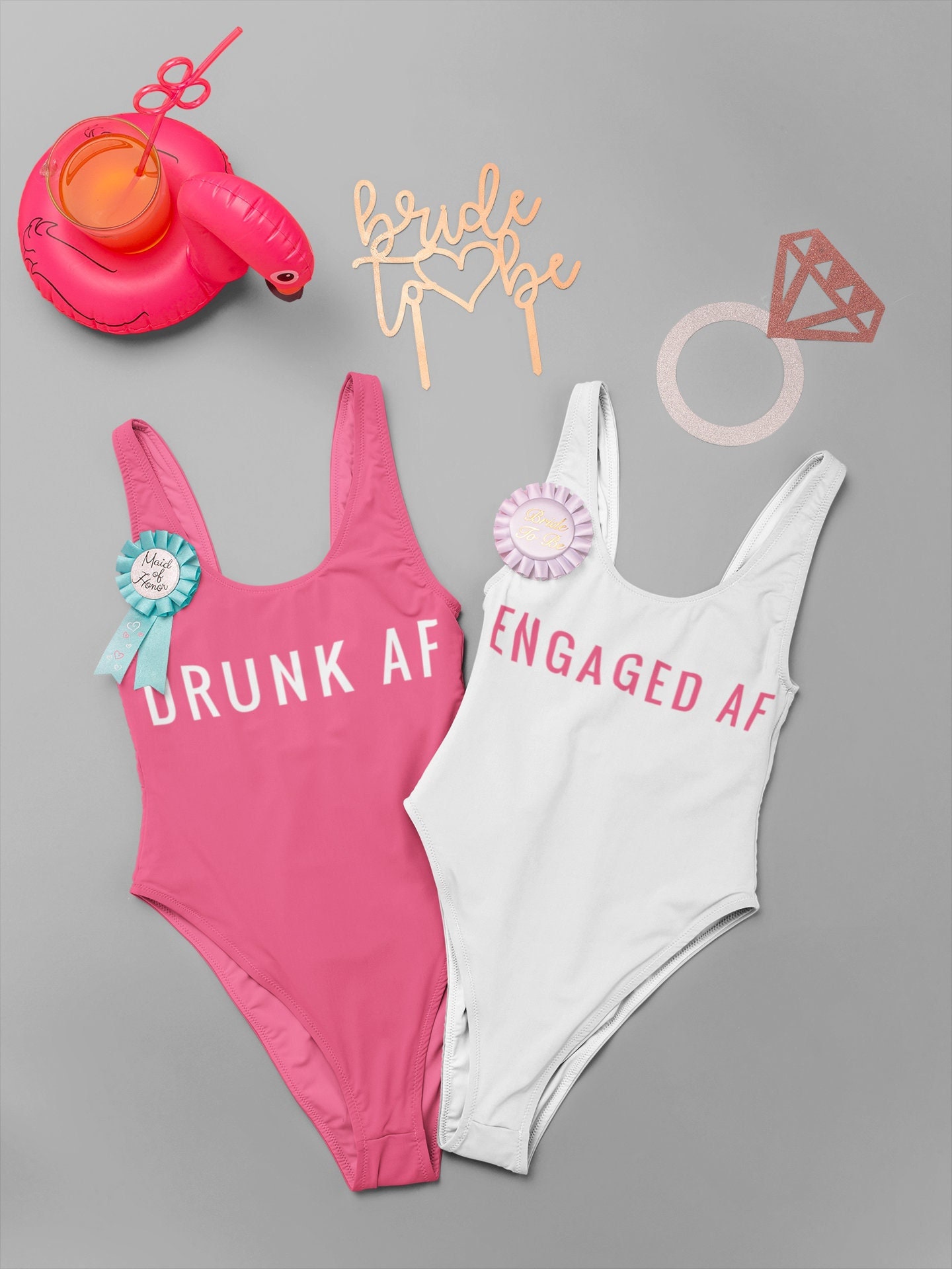 Matching Bachelorette Party Swimsuit, Bridesmaid Pool Party One Piece ...