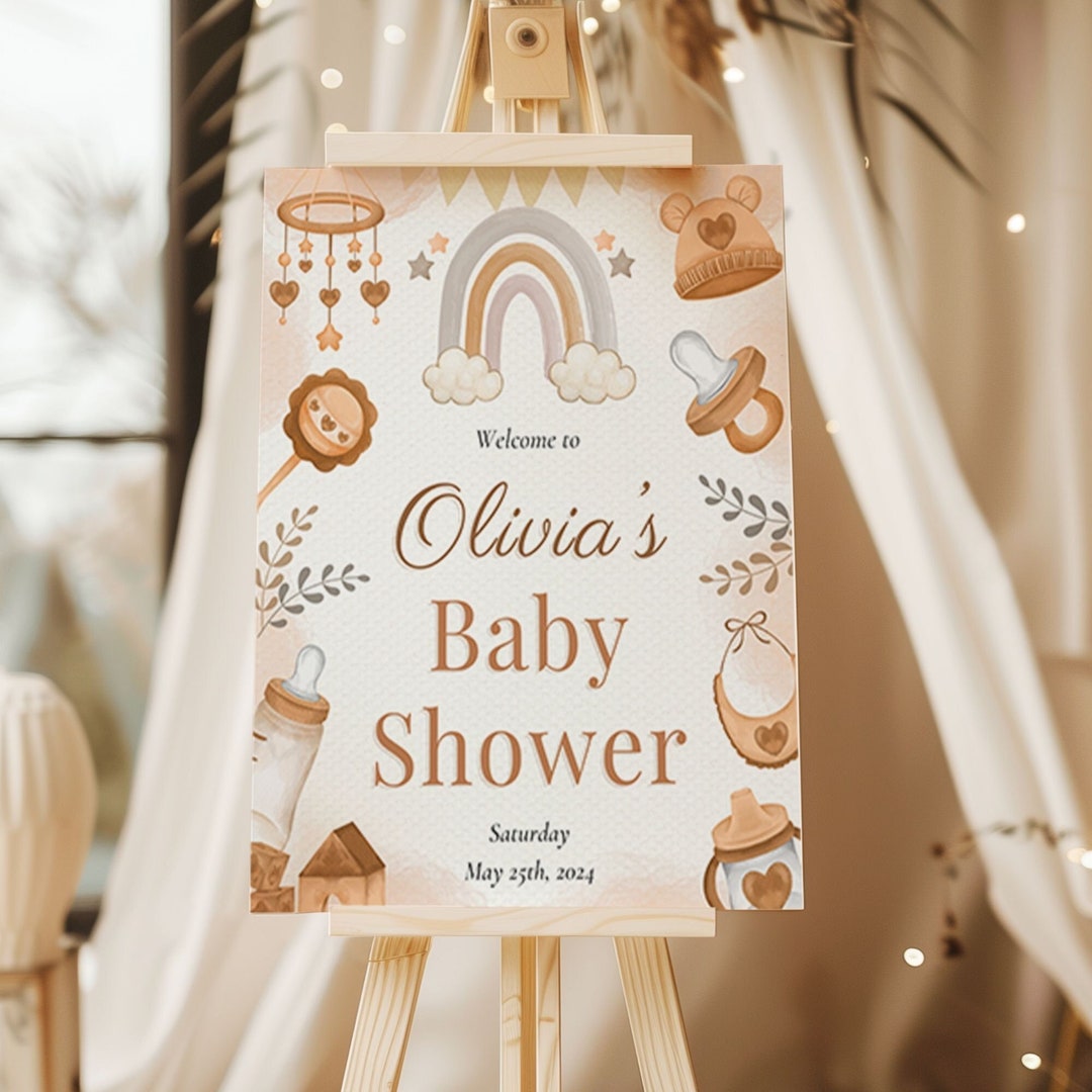 Personalized Acrylic Baby Shower Sign, Custom Baby Shower Welcome Sign ...