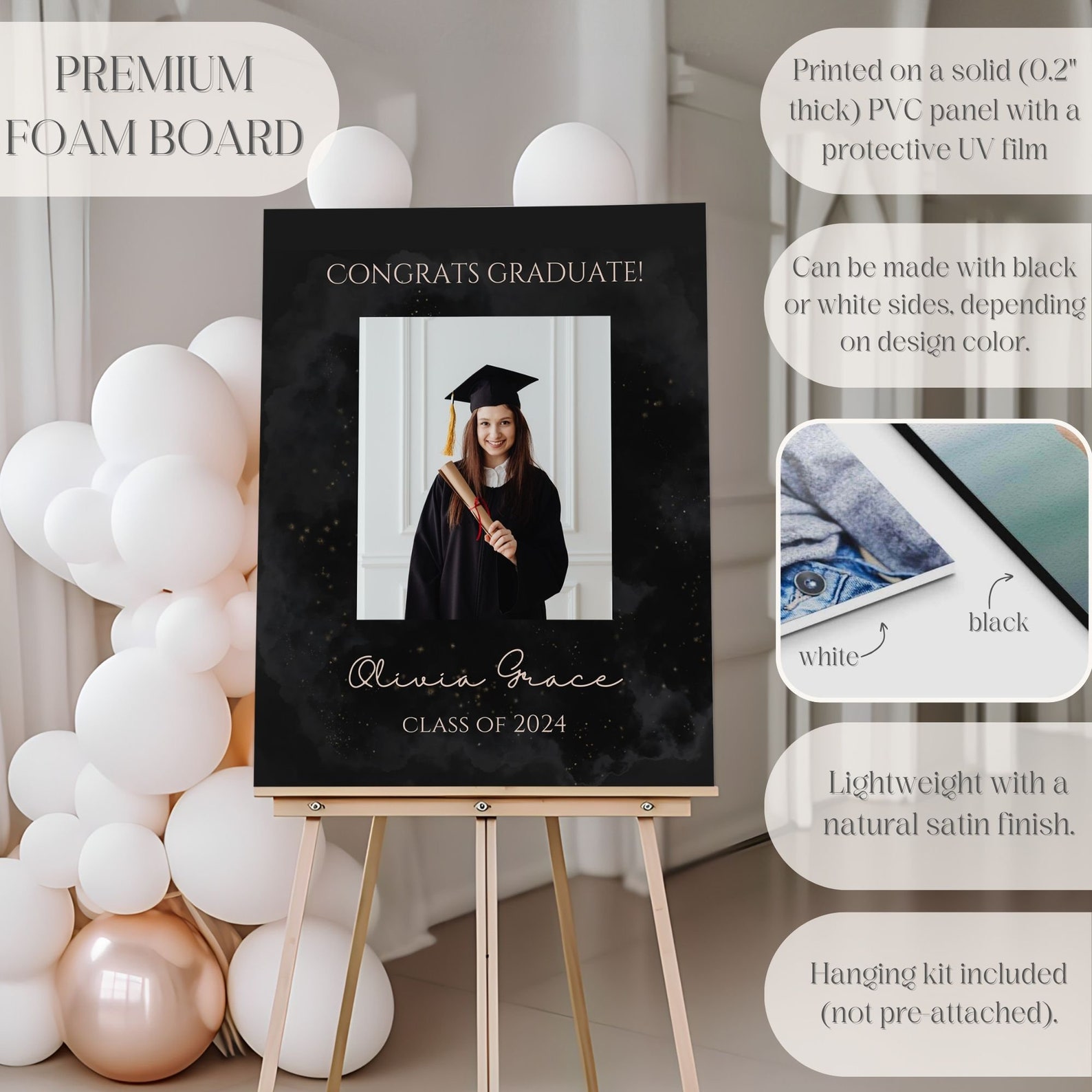 Class of 2024 Acrylic Graduation Party Welcome Sign With Photo, Custom ...