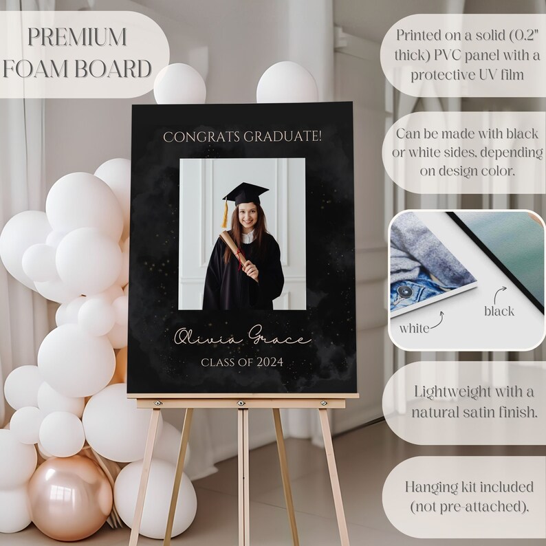 Class of 2024 Acrylic Graduation Party Welcome Sign With Photo, Custom ...