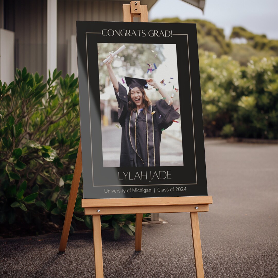 Graduation Party Welcome Sign, Class of 2024 Acrylic Graduation Poster ...