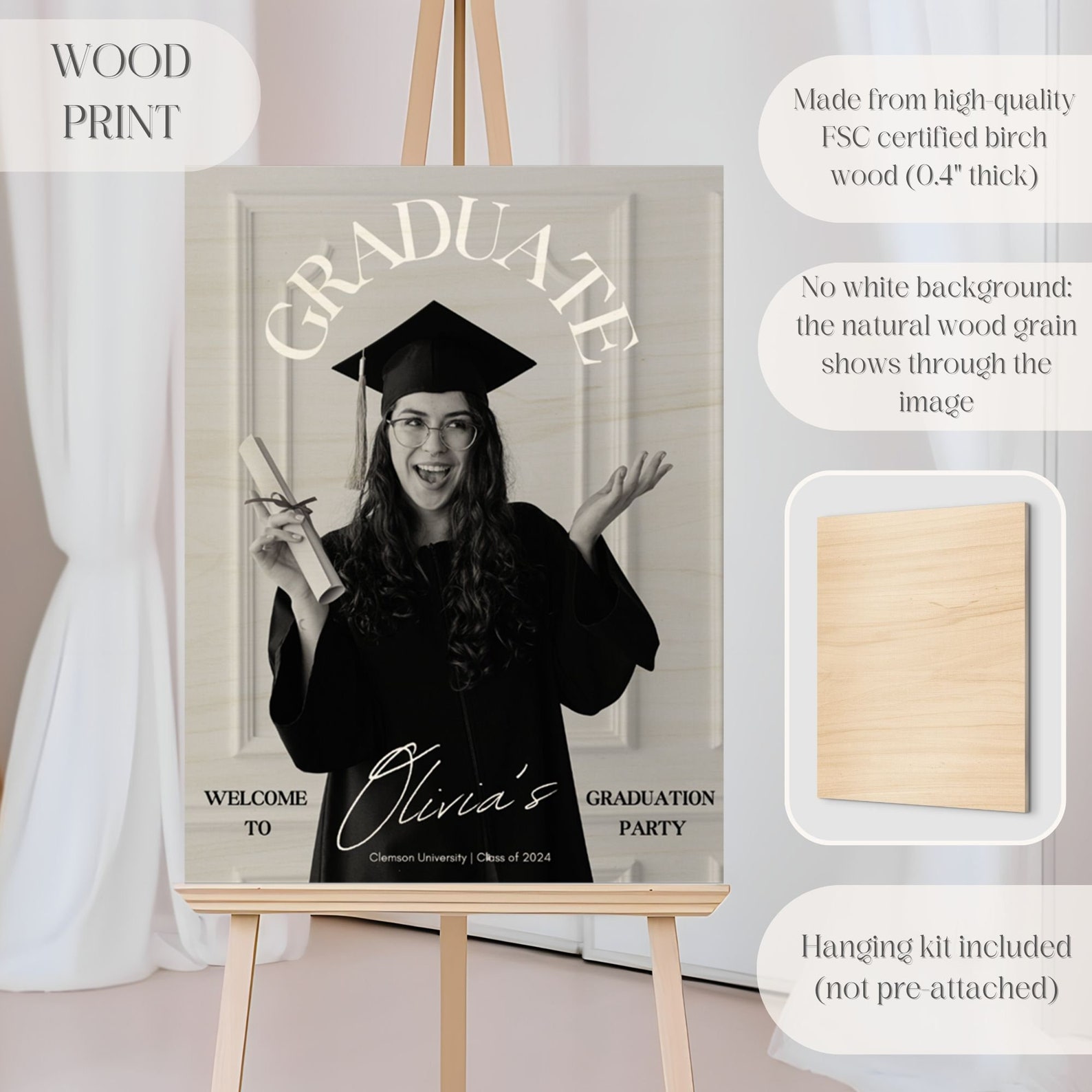 Graduation Party Welcome Sign, Class of 2024 Acrylic Graduation Poster ...