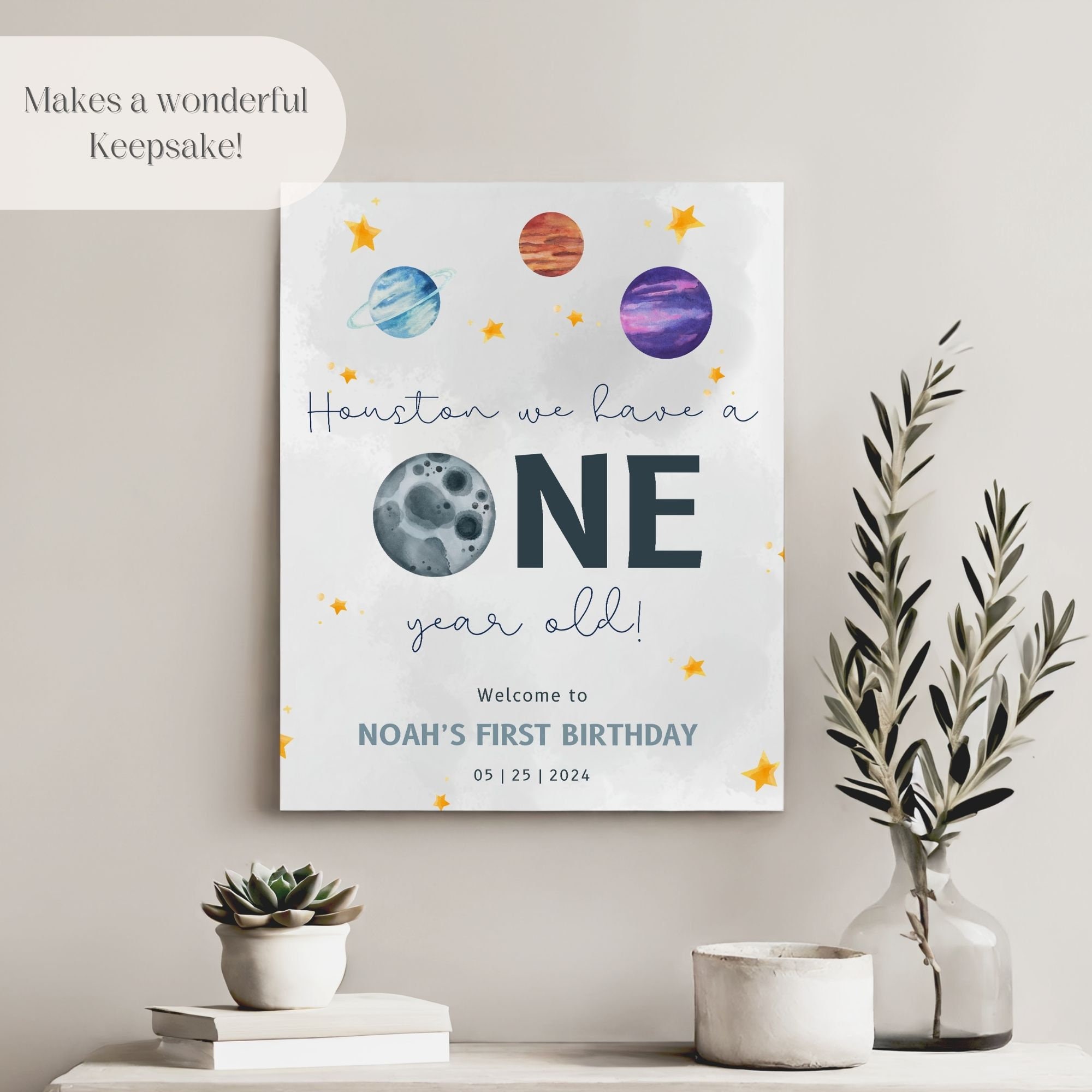 First Birthday Acrylic Welcome Sign, Foam Board 1st Birthday Sign ...