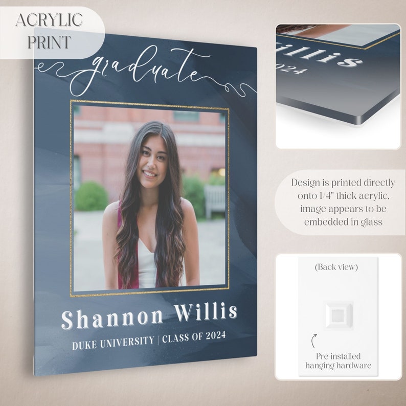 Graduation Party Welcome Sign, Class of 2024 Acrylic Graduation Poster ...