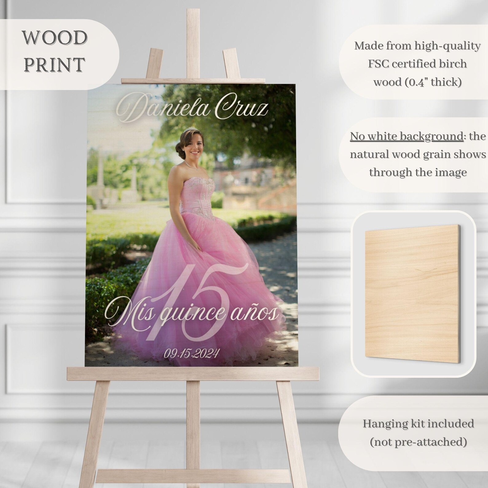 Custom Photo Quinceañera Welcome Sign, Personalized Mis Quince Años ...