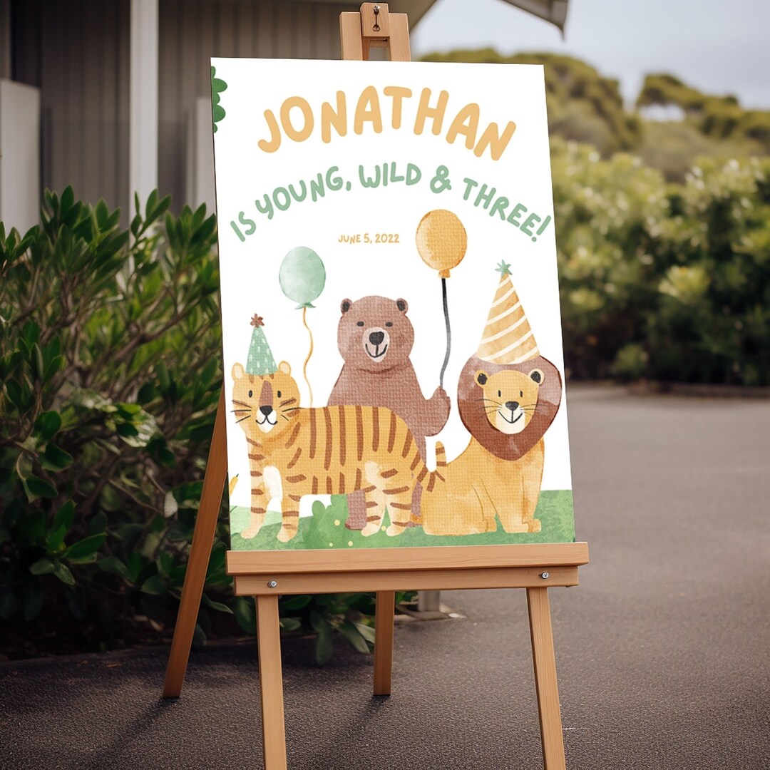 Third Birthday Acrylic Welcome Sign, Foam Board 3rd Birthday Sign ...