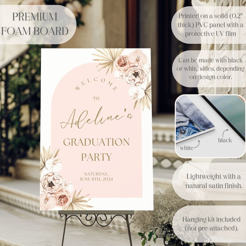 Acrylic Graduation Party Welcome Sign, Class of 2024 Graduation Poster ...