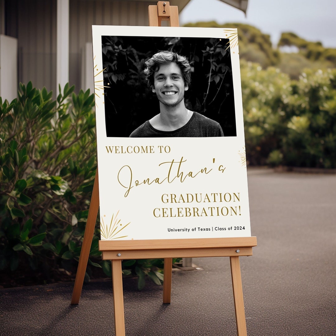 Custom Acrylic Graduation Party Welcome Sign With Photo, Class of 2024 ...