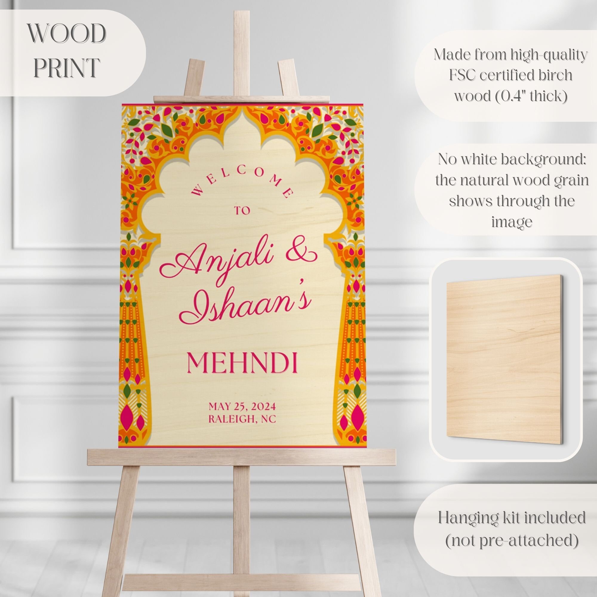 Indian Wedding Sign, Mehndi Decor, Sangeet Welcome Sign, Haldi Welcome ...