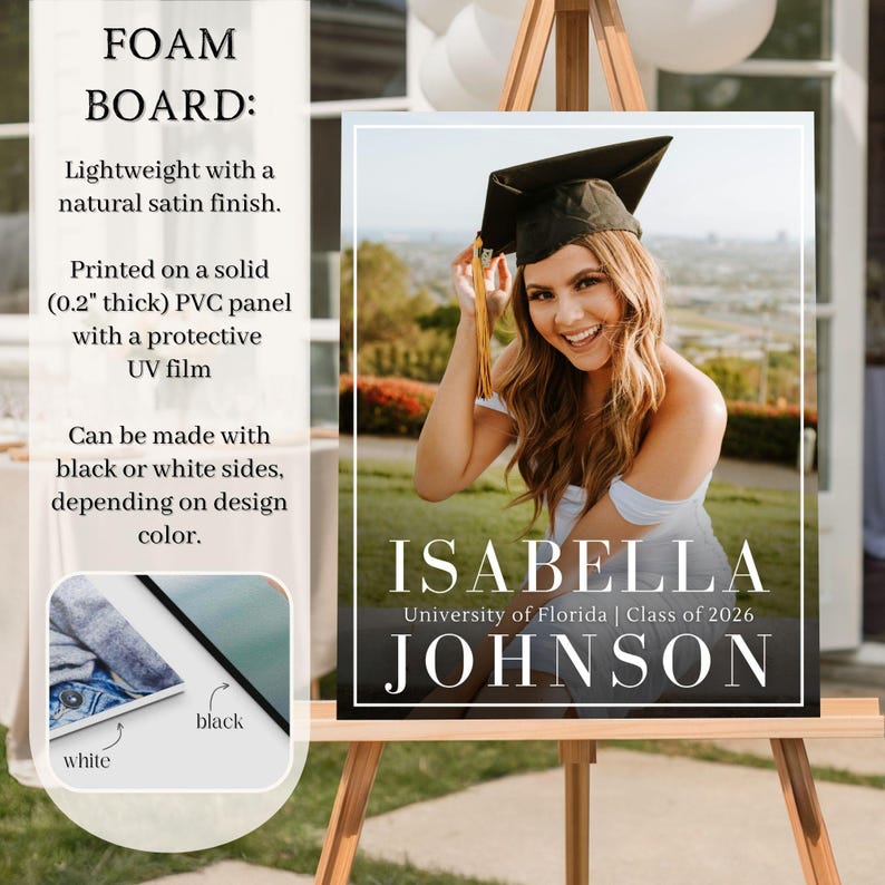 Graduation Welcome Sign With Photo, Class of 2026 College Graduation ...