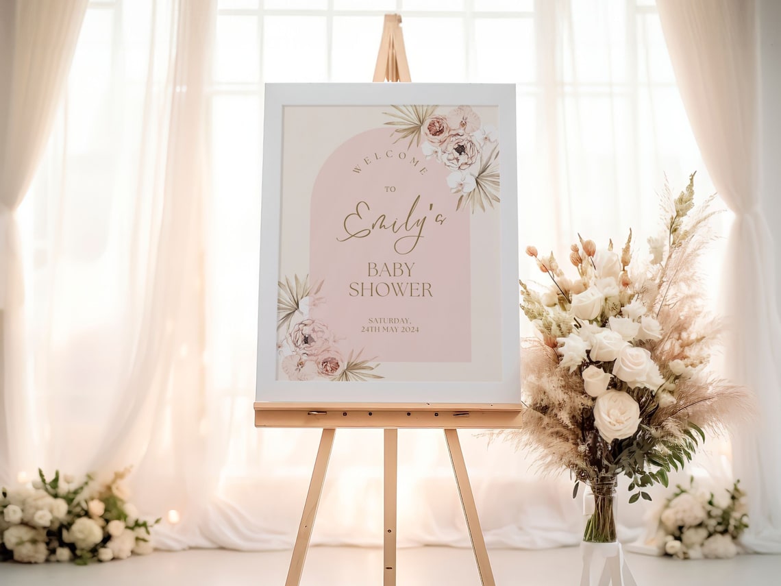 Personalized Acrylic Baby Shower Sign, Custom Baby Shower Welcome Sign ...